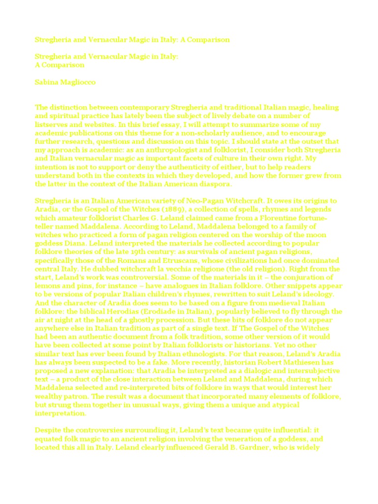 Italian Witchcraft Info | PDF | Supernatural Legends | Mythological Powers