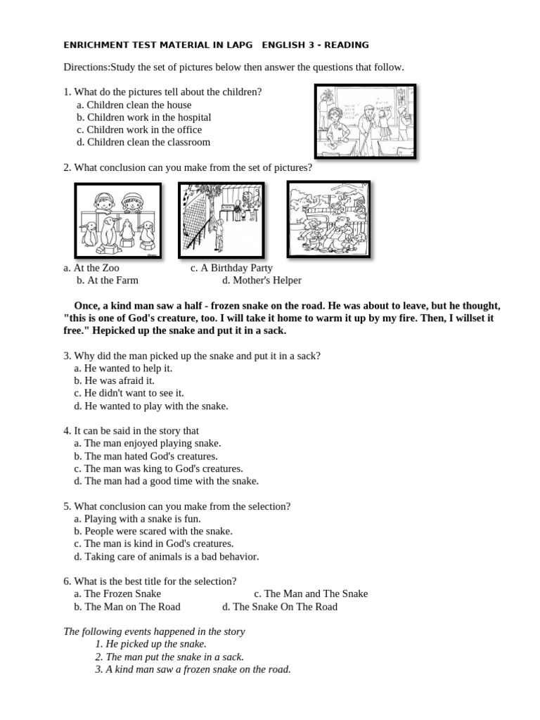 Grade 3 English Reading Reviewer 2 | PDF