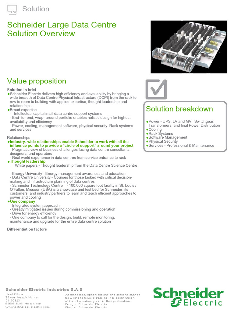 269 Schneider Large Data Centre Solution Overview | PDF | Data Center