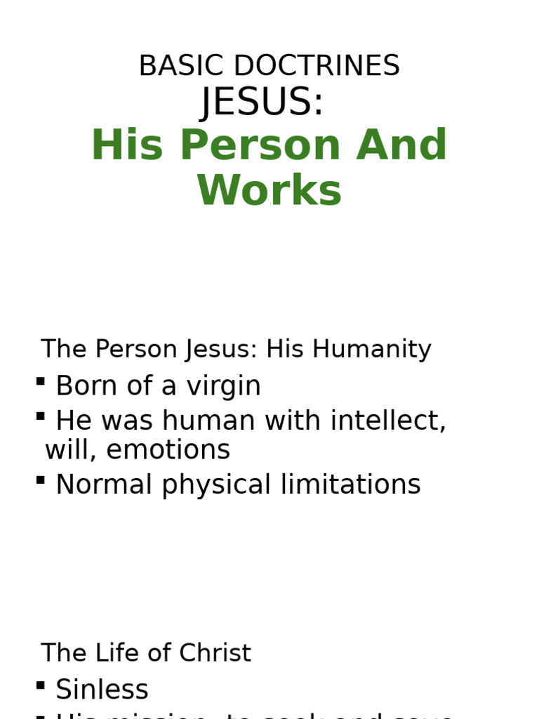 Basic Doctrines Jesus Session 2 | PDF