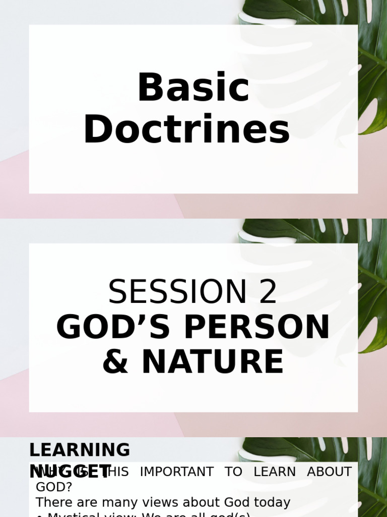 Basic Doctrines God | PDF | Trinity | Abrahamic Religions