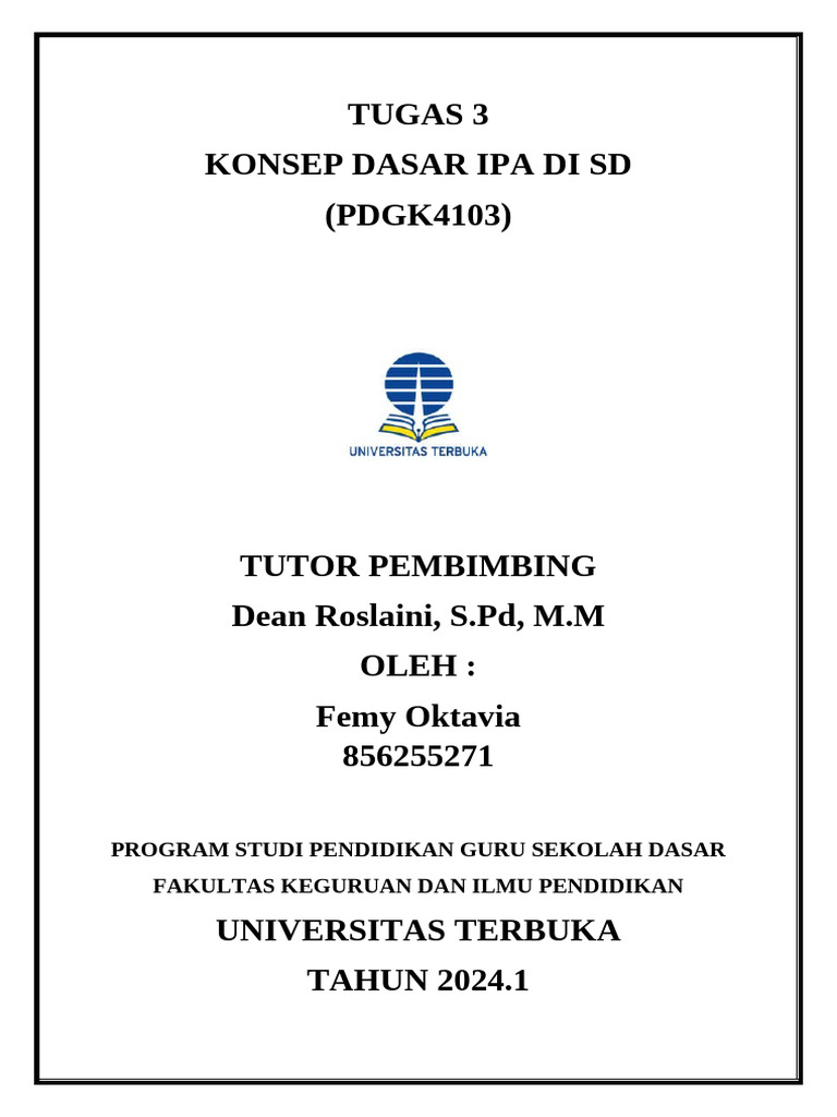 Tugas 3 Konsep Dasar Ipa Di SD | PDF
