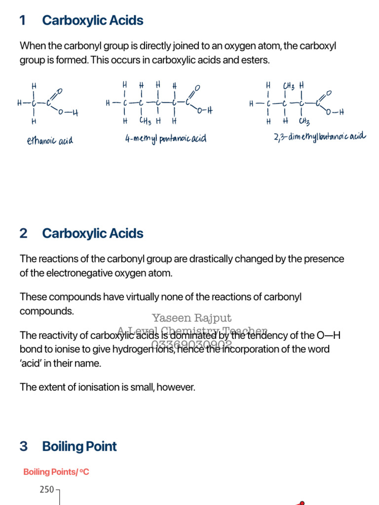 22 Carboxylic Acids and Esters Notes WM | PDF | Chemical Substances ...
