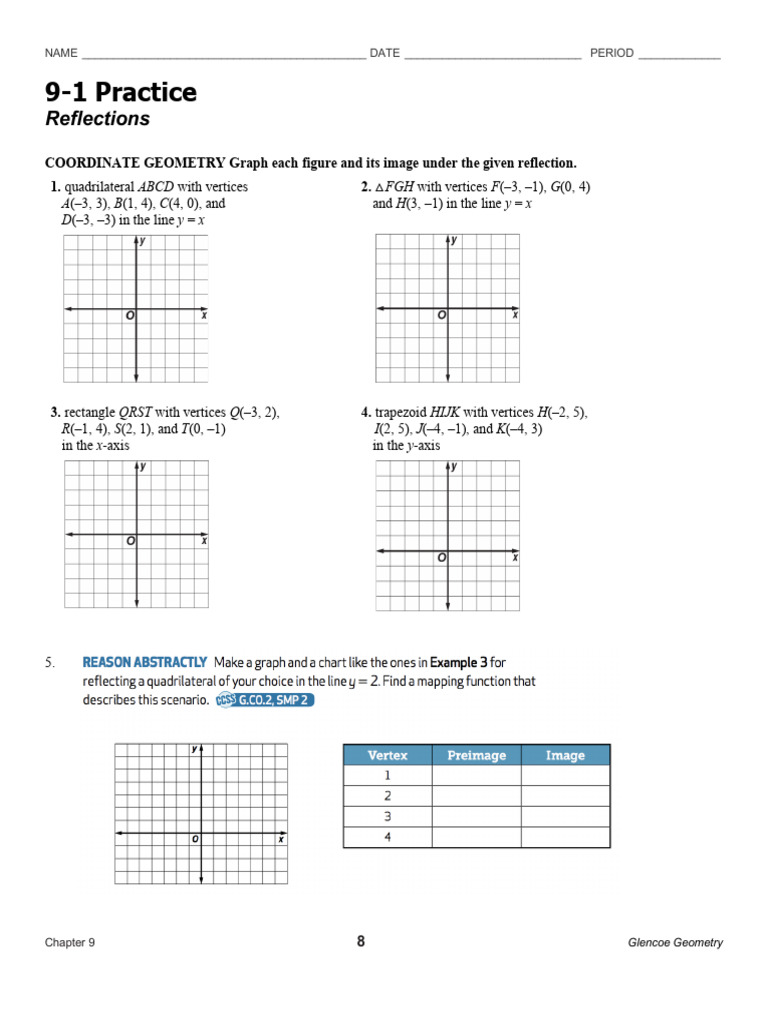 Microsoft Word - Practice - Worksheet - Reflections | PDF