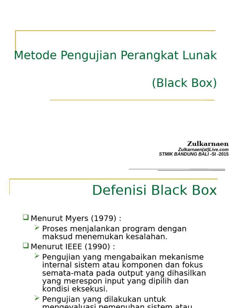 Metode Pengujian Blackbox | PDF