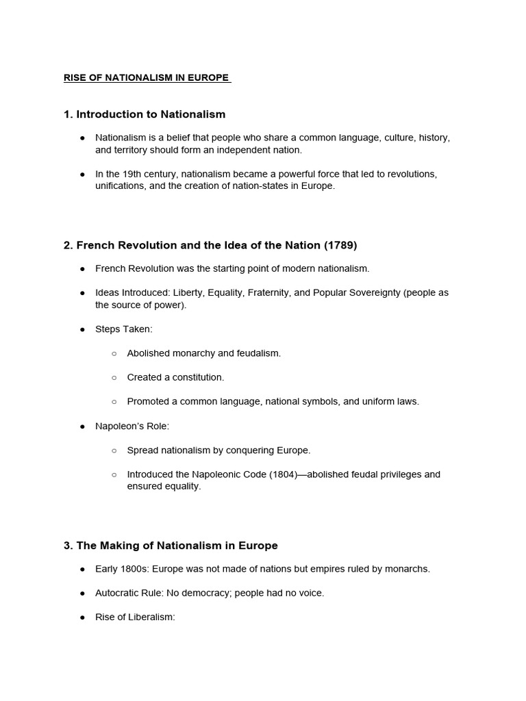 Nationalism's Impact on 19th Century Europe | PDF | Nationalism ...