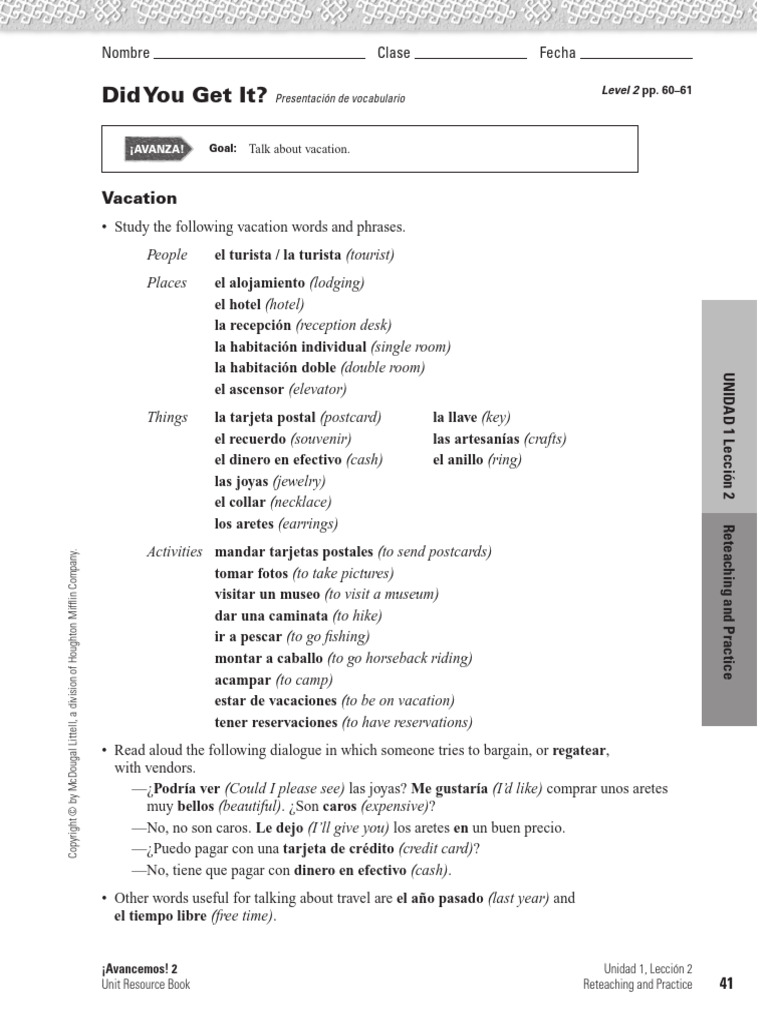 Av2 PA 1-2 Vocabulary-2 | PDF