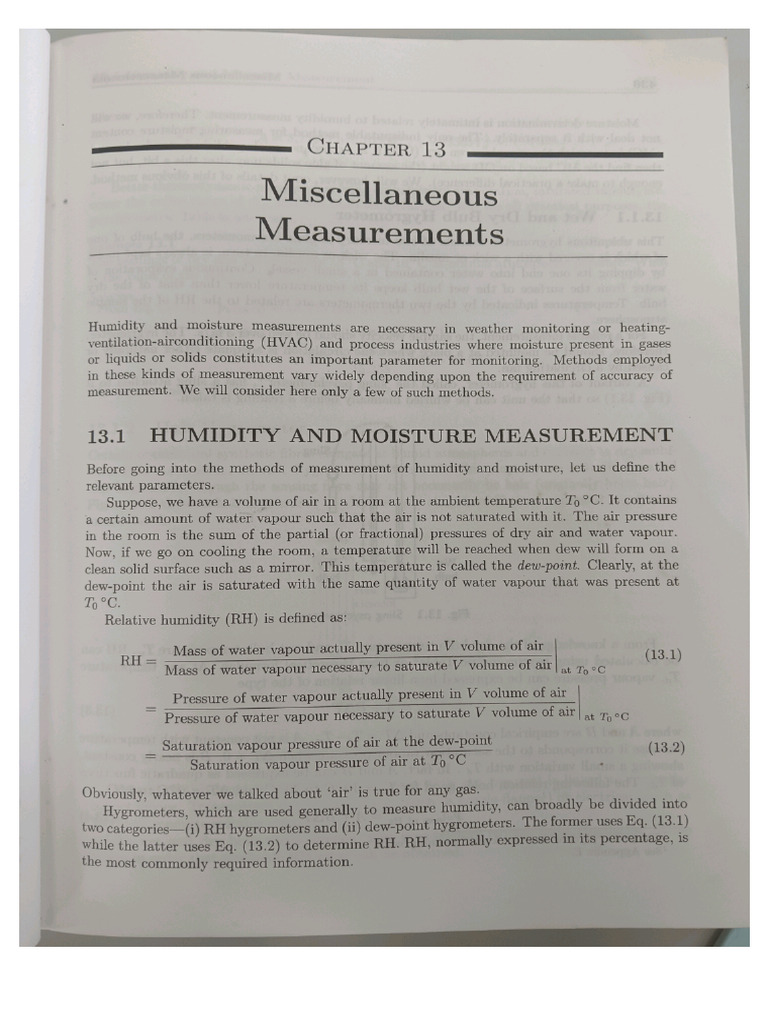Humidity, Density and PH Measurement | PDF