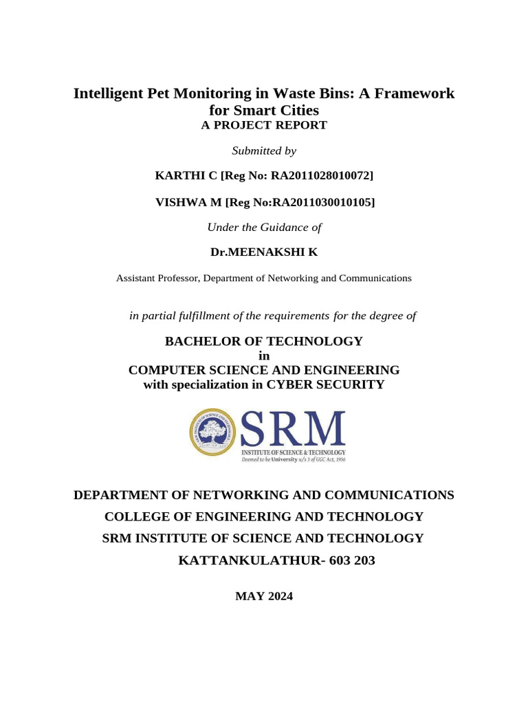 Intelligent Pet Monitoring in Waste Bins: A Framework For Smart Cities ...