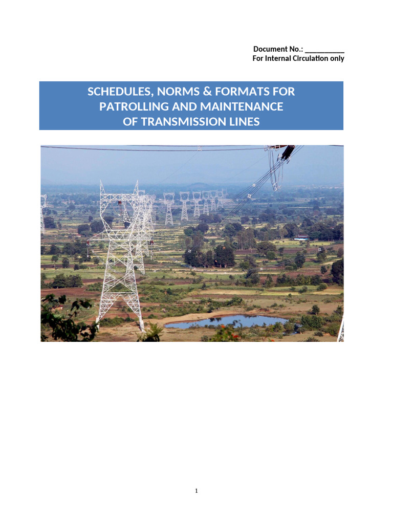 FINAL- Schedules, Norms & Formats for Patrolling and Maintenance of TL ...