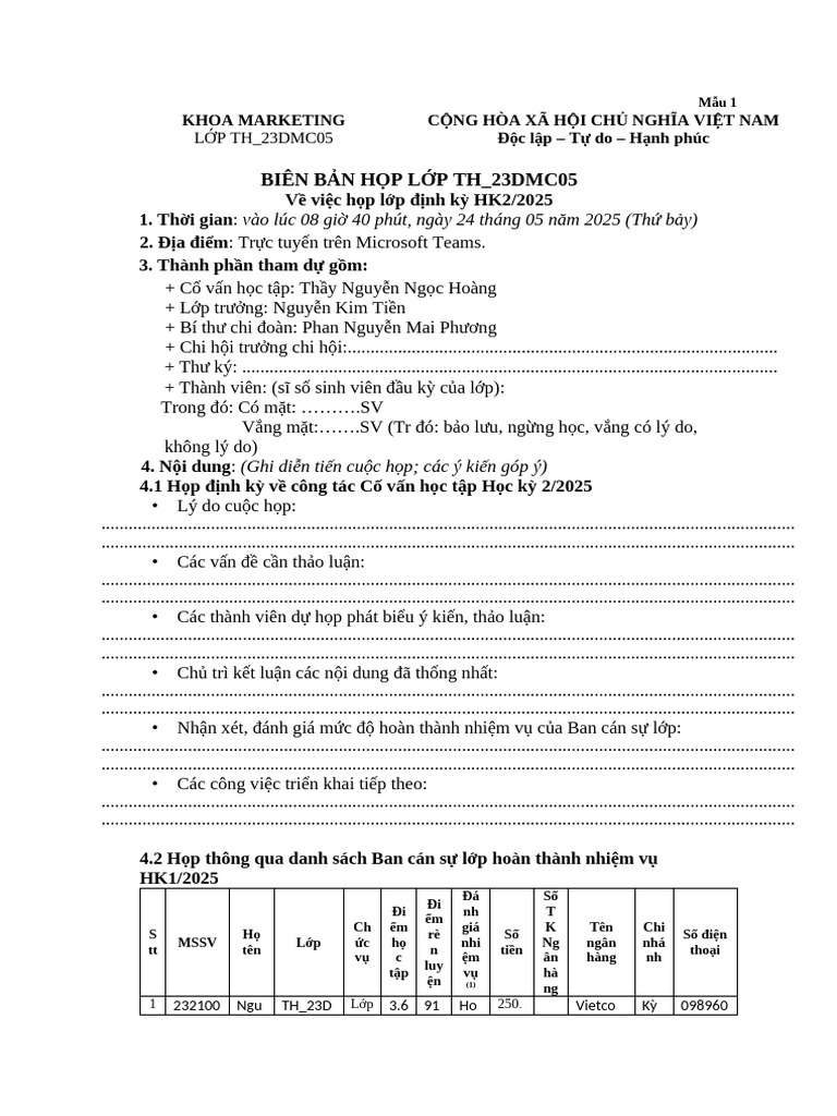 BB - Hop Lop HK2 2025 | PDF