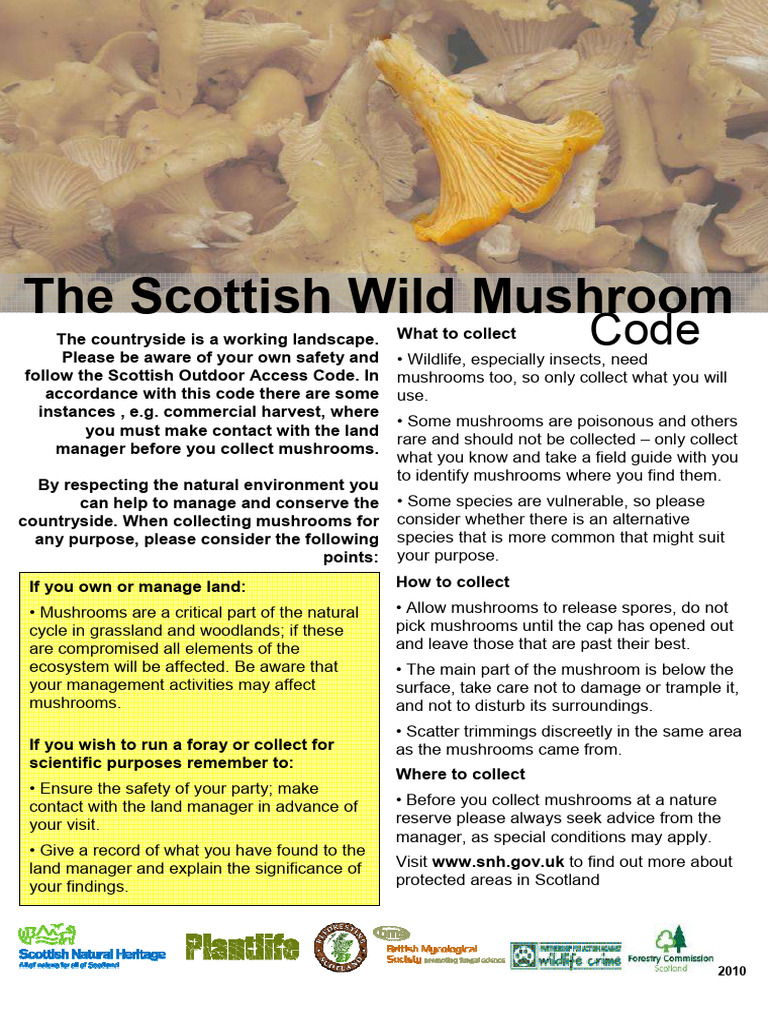 Scottish Wild Mushroom Code | PDF | Mushroom | Conservation Biology