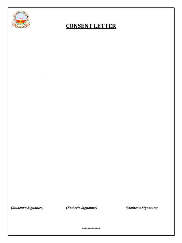 CONSENT LETTER - Inter-House Competition Cum Final Selection Trials | PDF