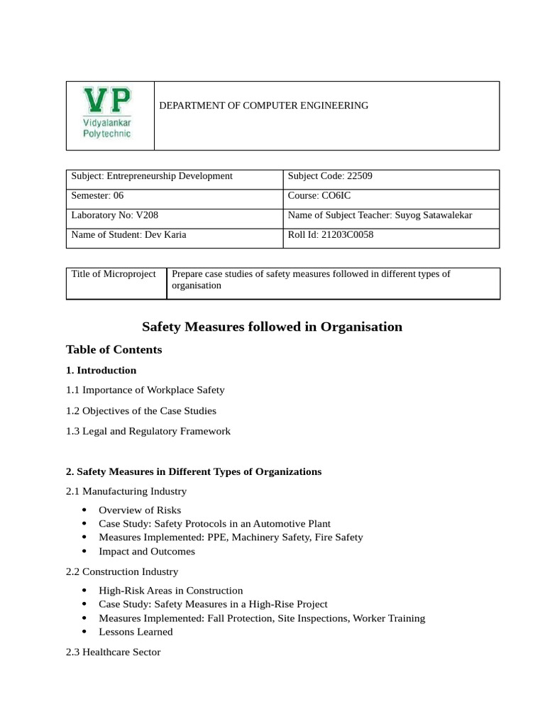 21203C0058 MAN Microproject | PDF | Occupational Safety And Health | Safety