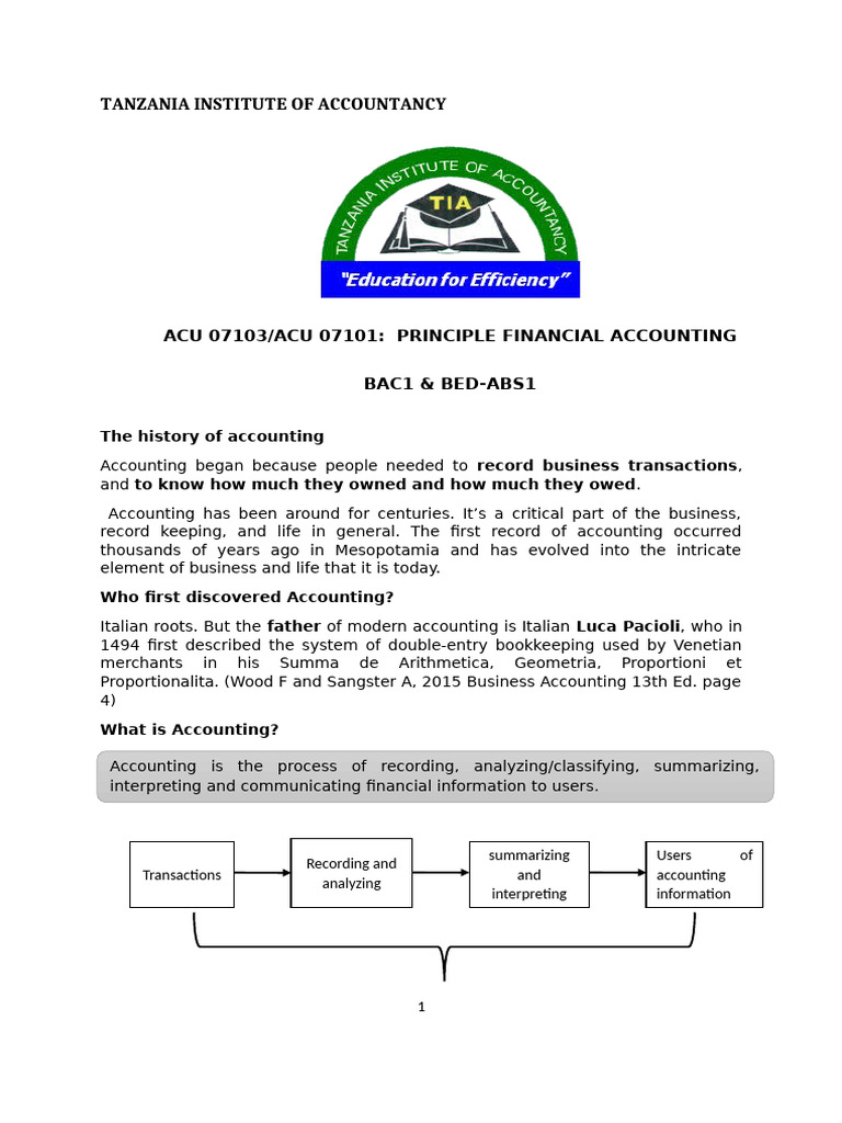 Financial Accounting One | PDF | Debits And Credits | International ...