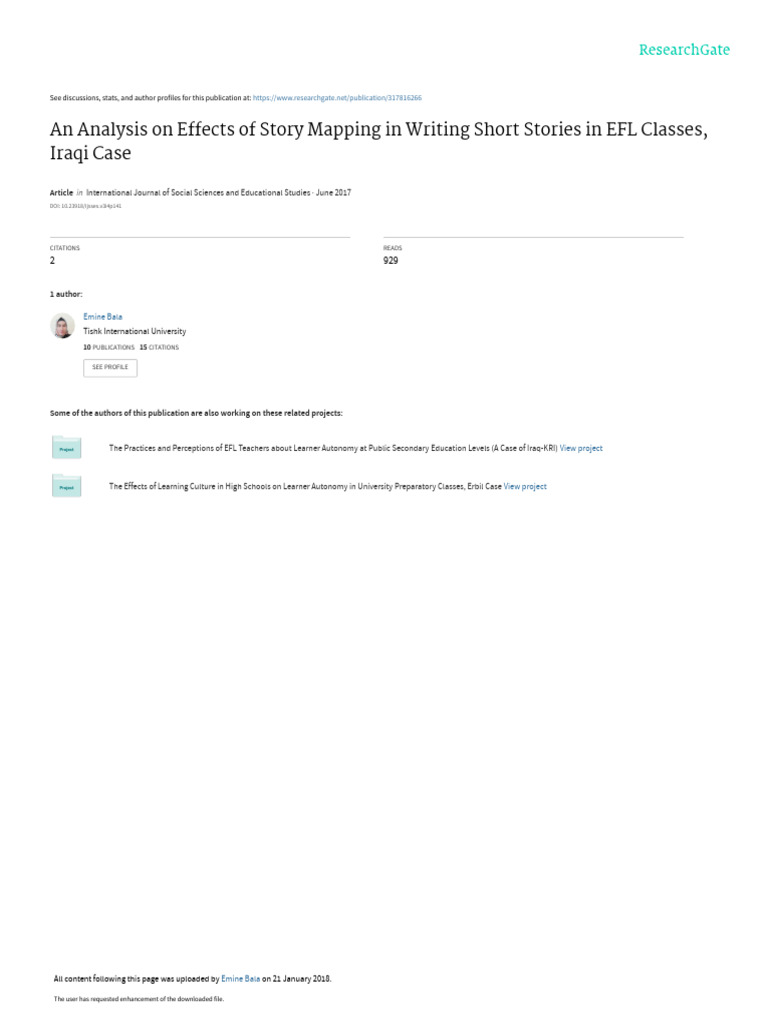 An Analysis On Effects of Story Mapping in Writing | PDF | English As A ...