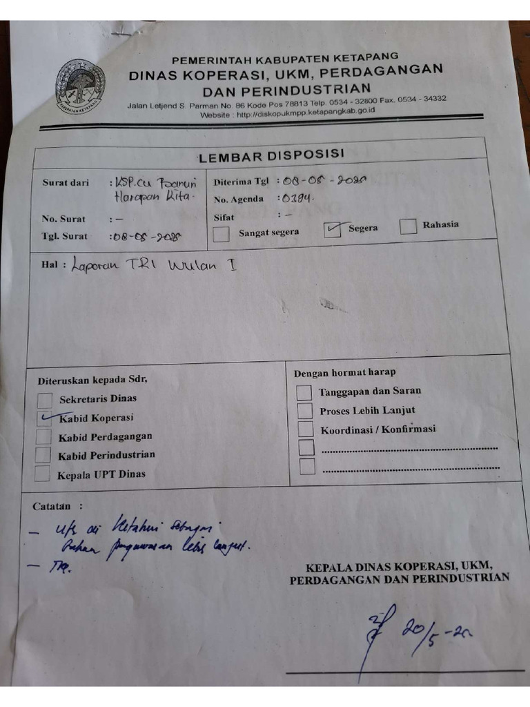 Laporan Tri Wulan 1 KSP - CU | PDF