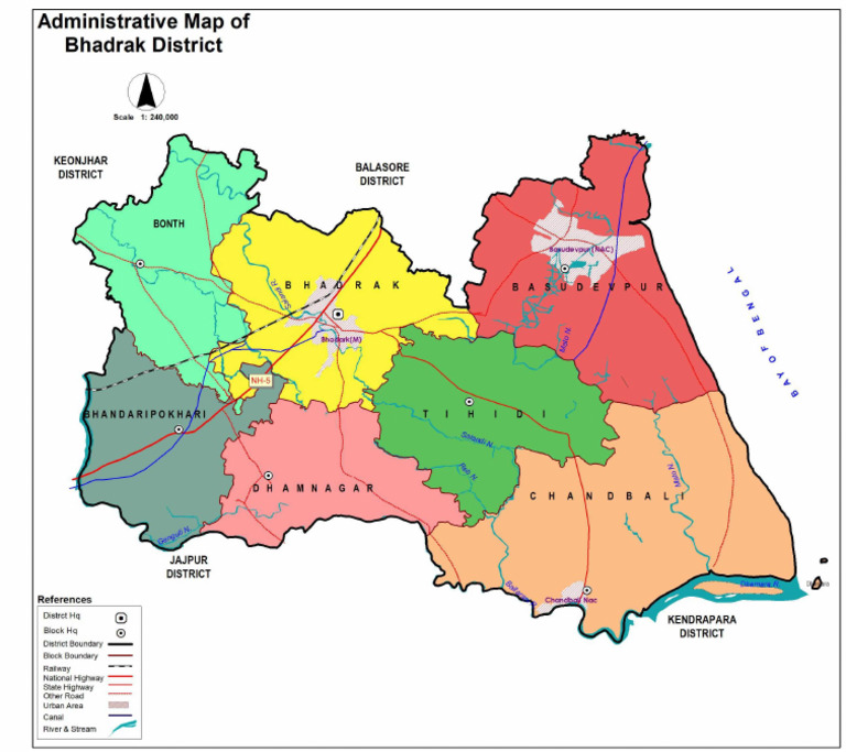 Bhadrak Adminstrative Map1 | PDF