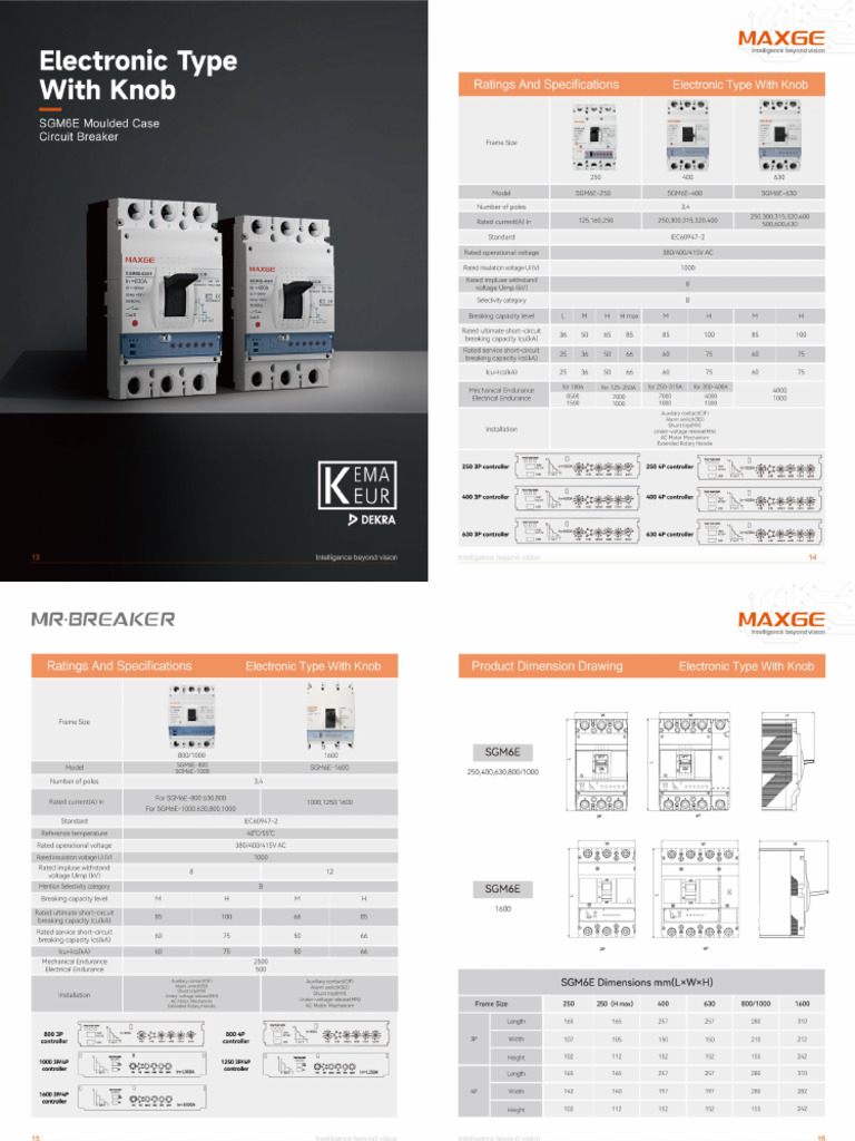 MCCB-Electronic Type With Knob | PDF