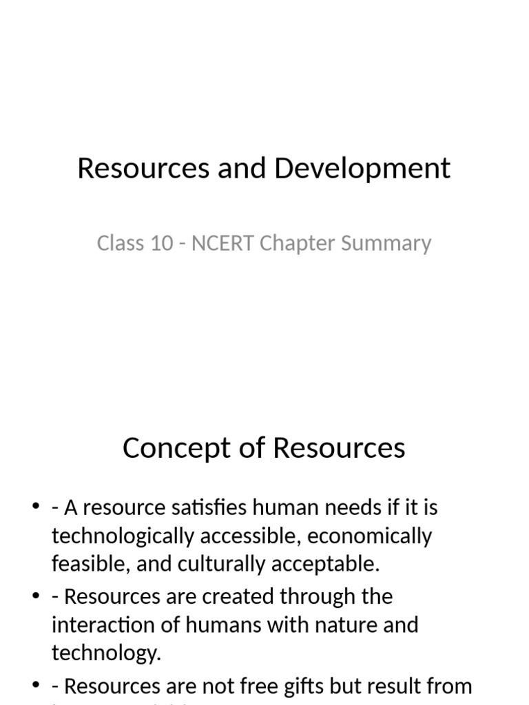 Resources and Development | PDF