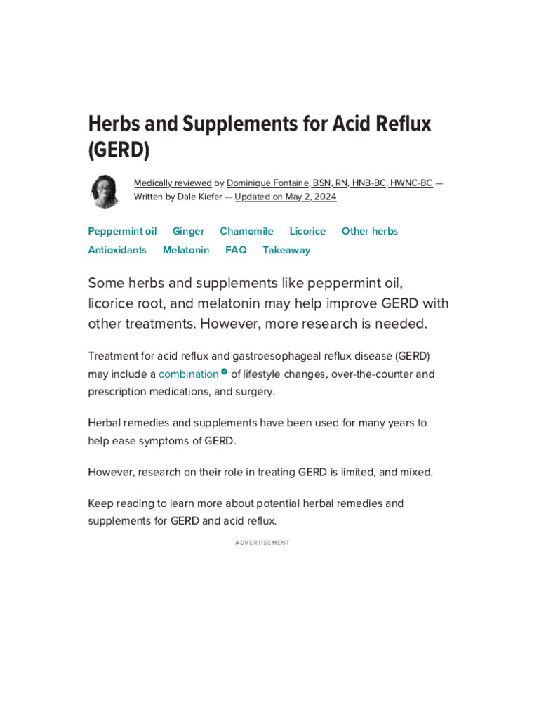 Alternative Treatments For GERD - Herbs and Supplements - Healthline ...