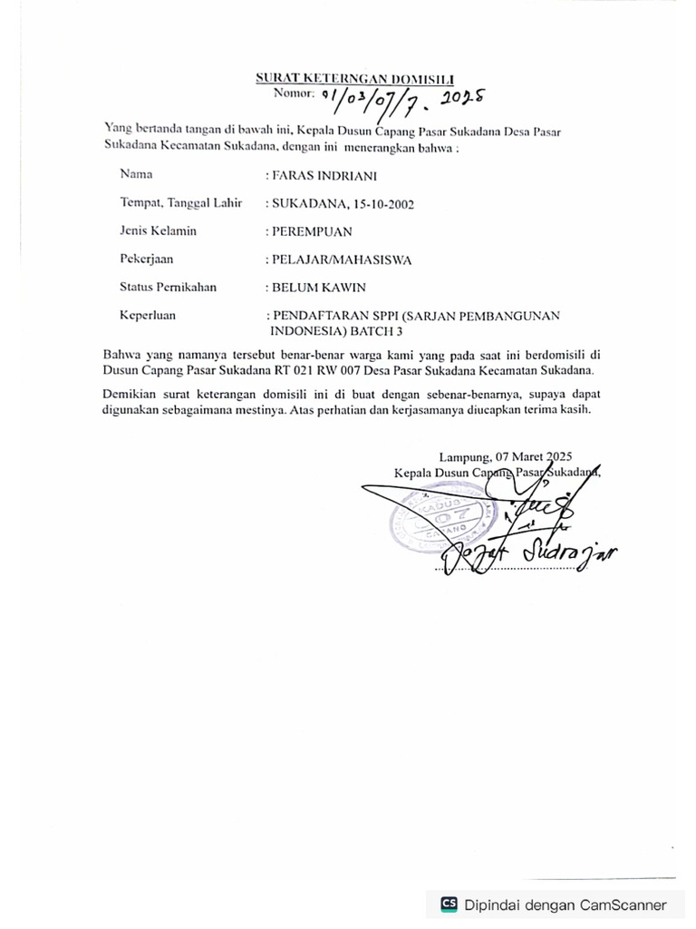 Domisili Faras | PDF