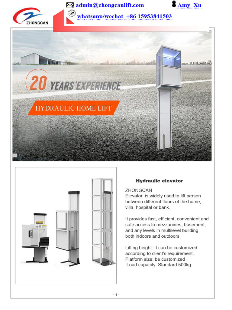 6m Silent Home Elevator 3stopquotation | PDF | Elevator | Switch