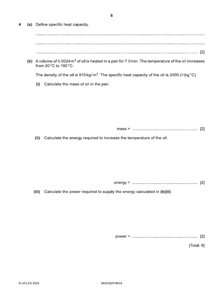 Specific Heat Capacity QP 3 | PDF