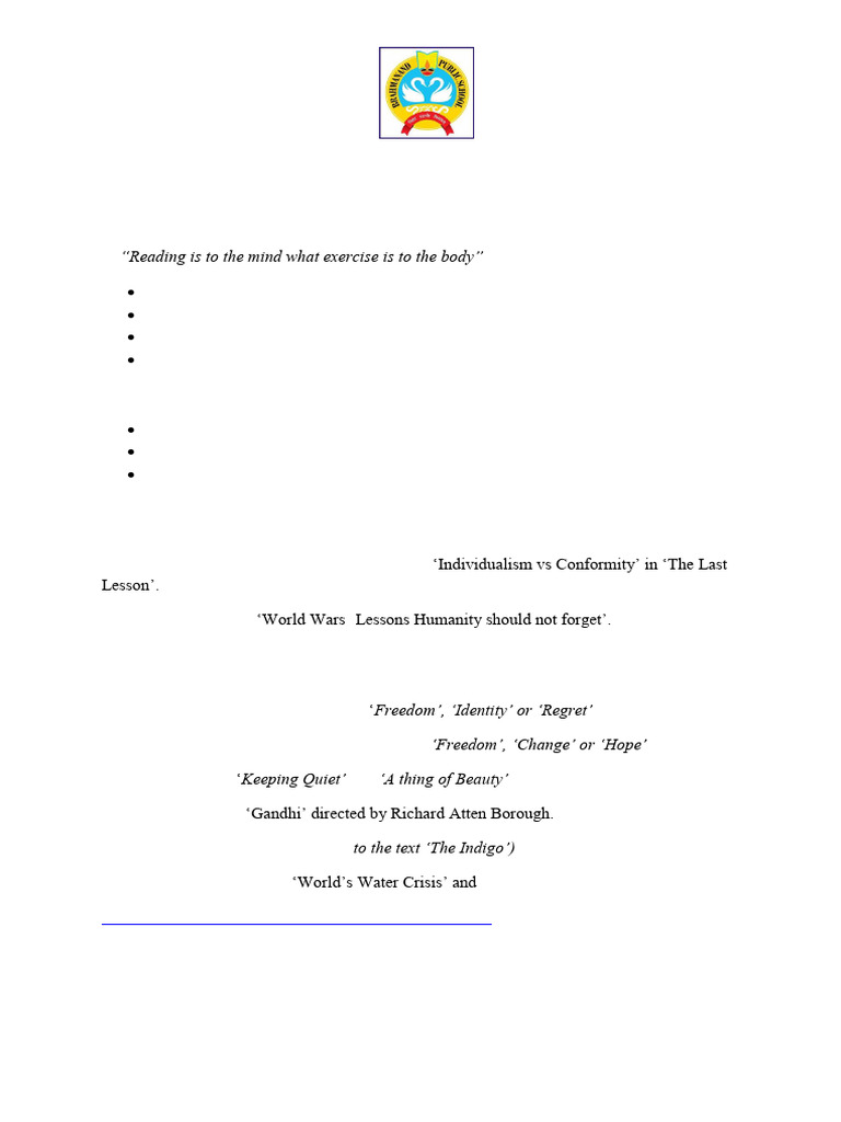 English Holiday Homework Class-XII (2025-26) | PDF