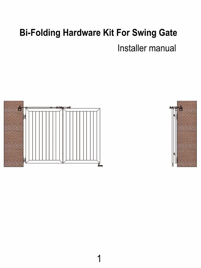 Bi-Folding Hardware Kit For Swing Gate User Manual | PDF