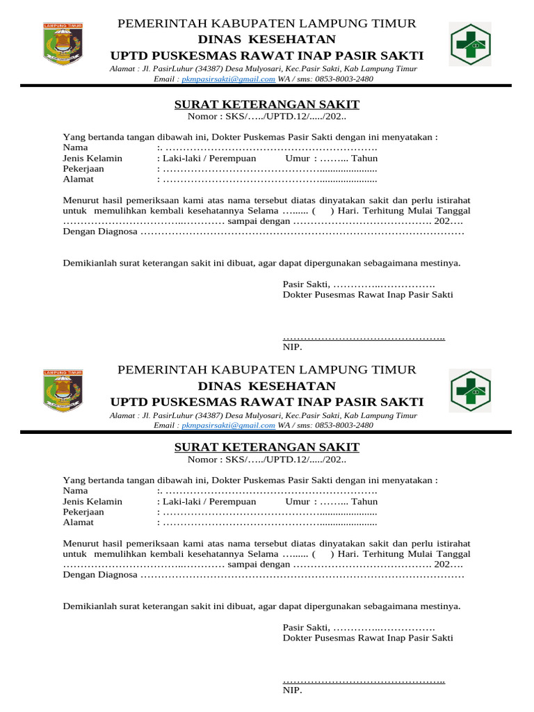 Surat Keterangan Sakit | PDF