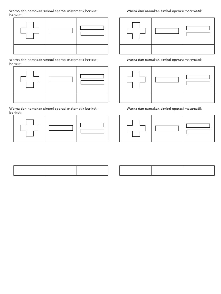 Simbol Operasi Matematika dan Warnanya | PDF