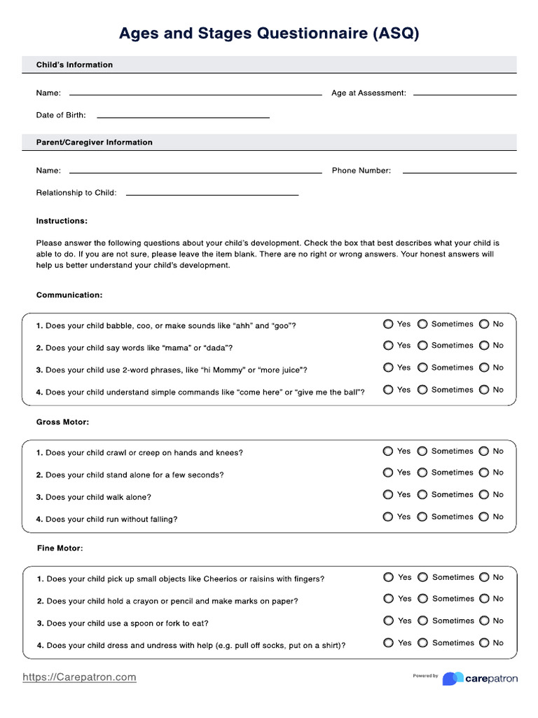 Ages and Stages Questionnaire (ASQ) | PDF | Human Development | Childhood