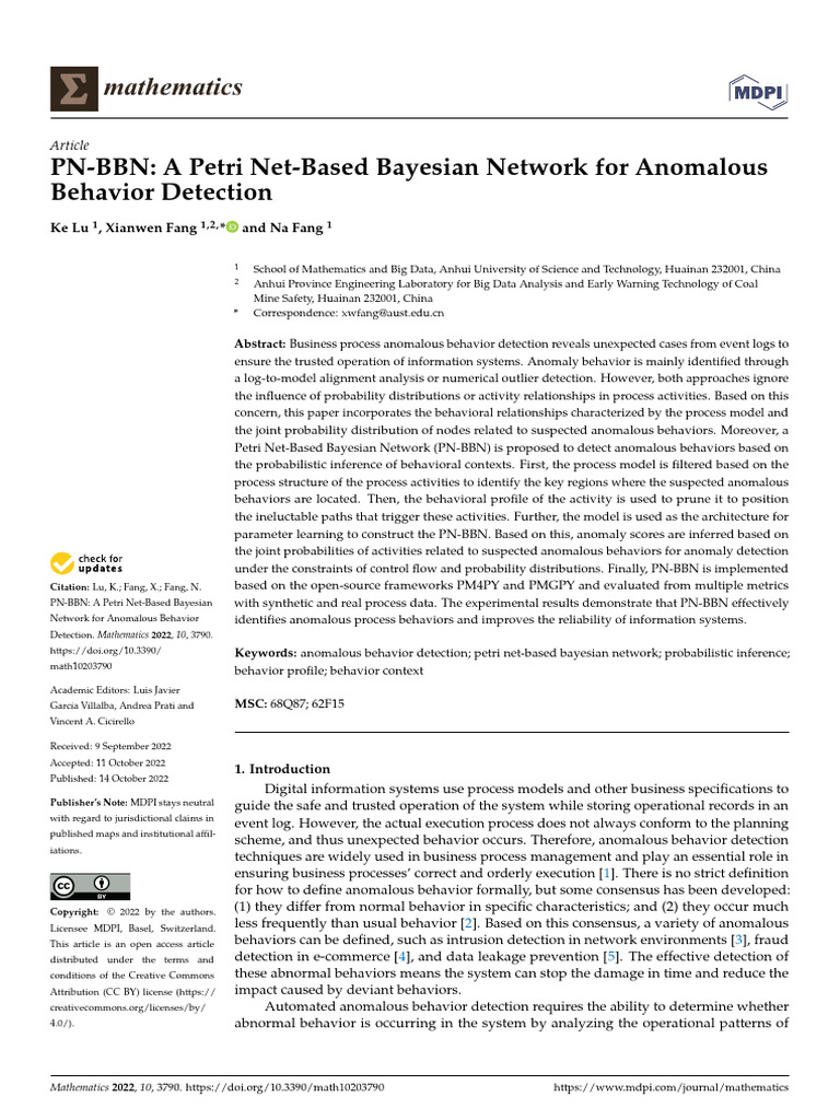 PN-BBN_A_Petri_Net-Based_Bayesian_Network_for_Anom | PDF | Bayesian Network | Bayesian Inference