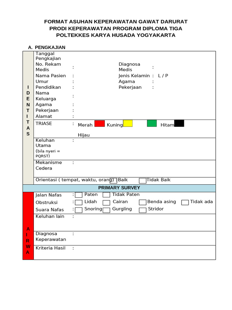 Format Askep Gadar | PDF
