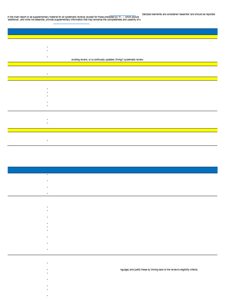 PRISMA 2020 Expanded Checklist | PDF | Meta Analysis | Sensitivity Analysis