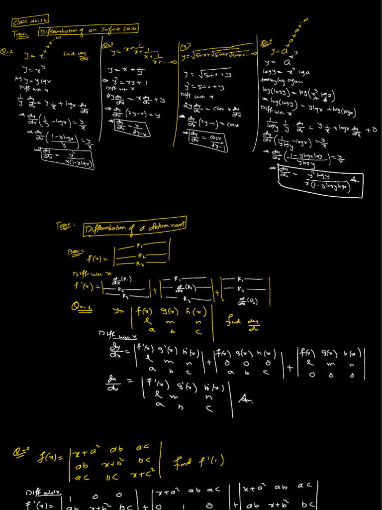 Differentiation Class No 12 Notes 2025 | PDF