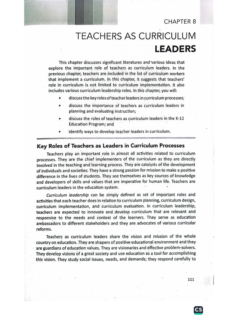 Teachers As Curriculum LEADERS 1 | PDF