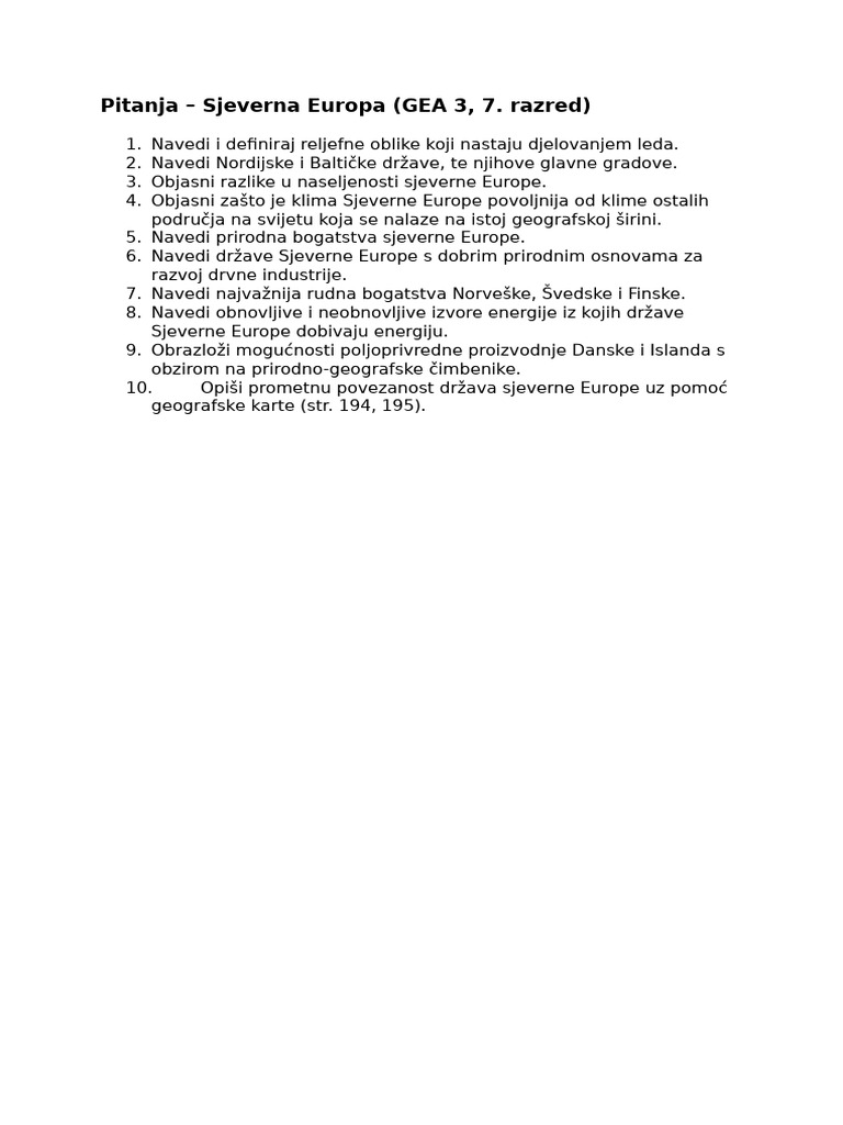 Pitanja geografija 7 raz | PDF
