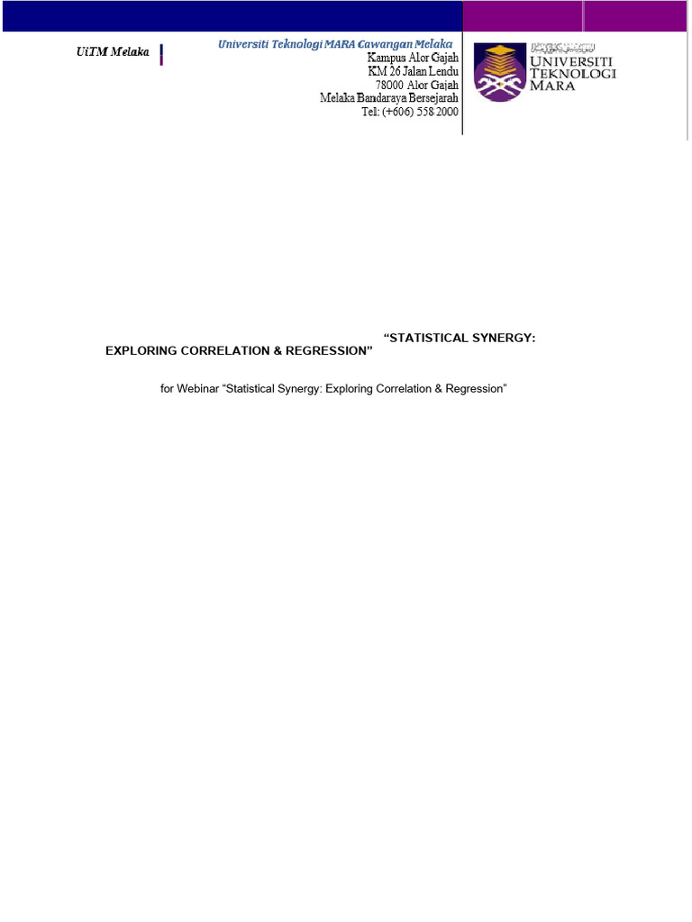 PROF. DR. JUNAIDI - Webinar Statistical Synergy 2025 - UiTM | PDF