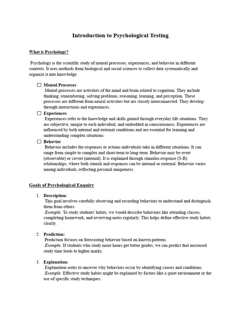 Introduction To Psychological Testing | PDF | Psychological Testing ...