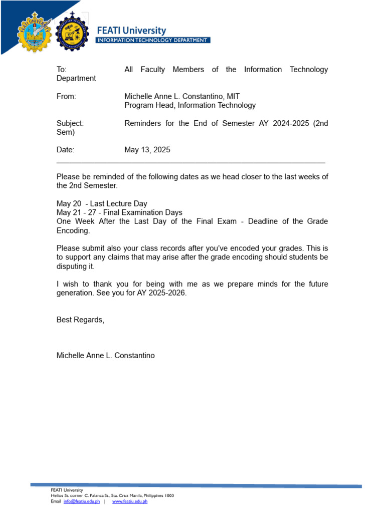 Memo 05132025 | PDF