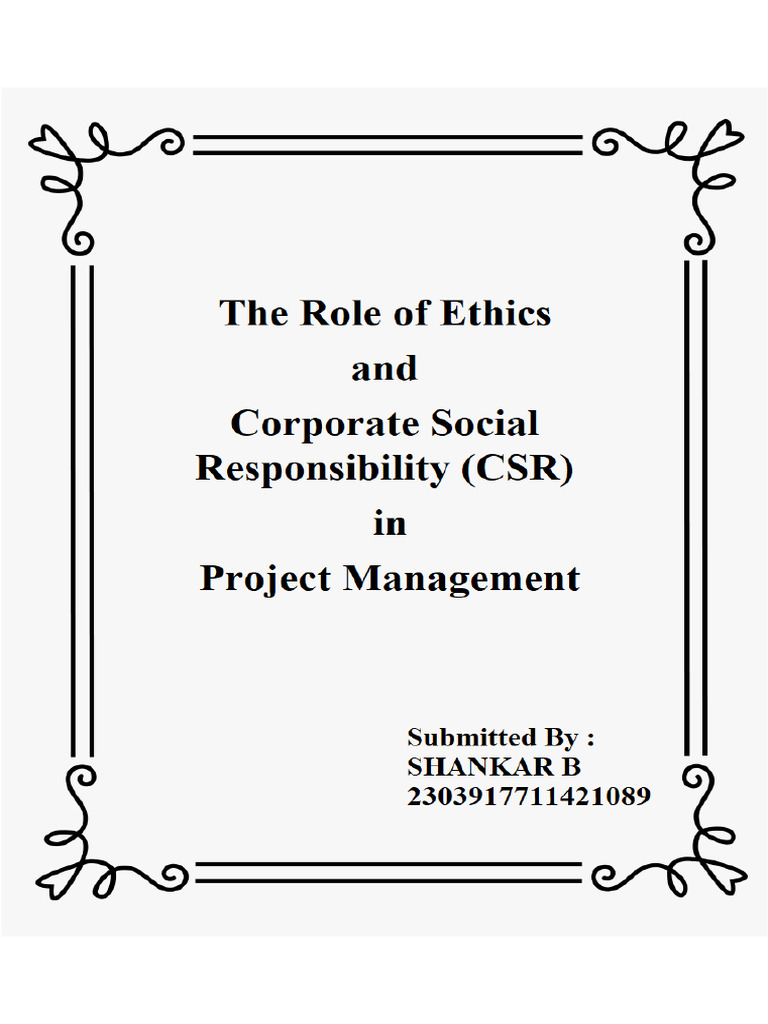 Final Draft | PDF | Corporate Social Responsibility | Project Management