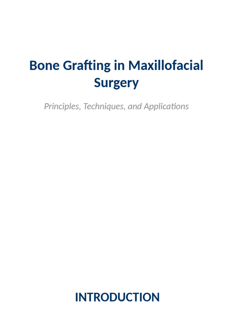 Bone Grafting in Maxillofacial Surgery | PDF | Dental Implant | Tissue ...
