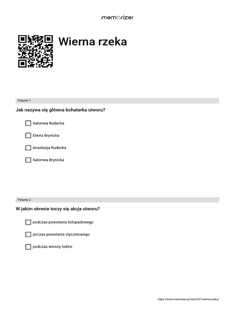 Wierna Rzeka - ROZWIĄŻ | PDF