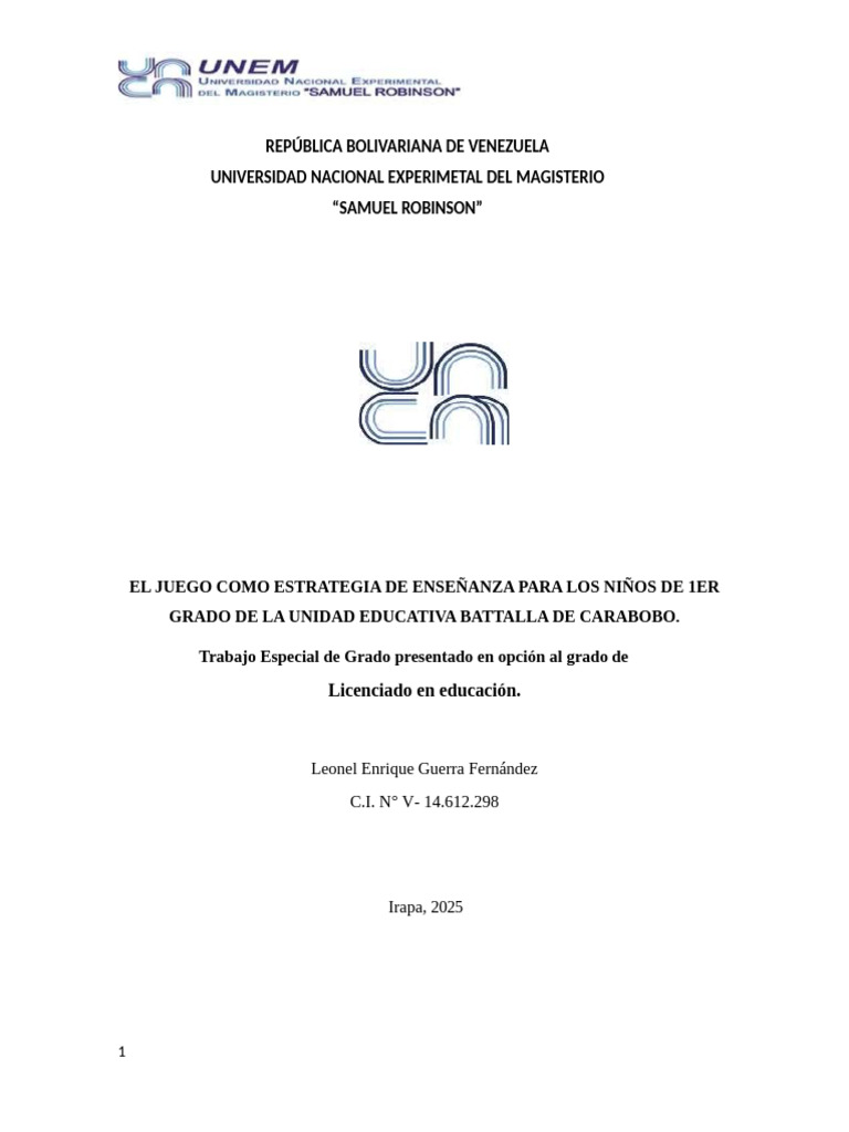 Trabajo Leonel Guerra | PDF | Enseñando | Aprendizaje