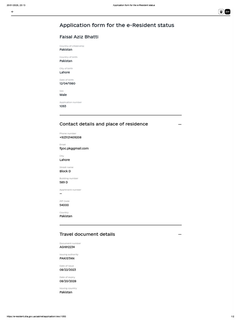 e-Resident Application Form Overview | PDF | Communication | Human ...