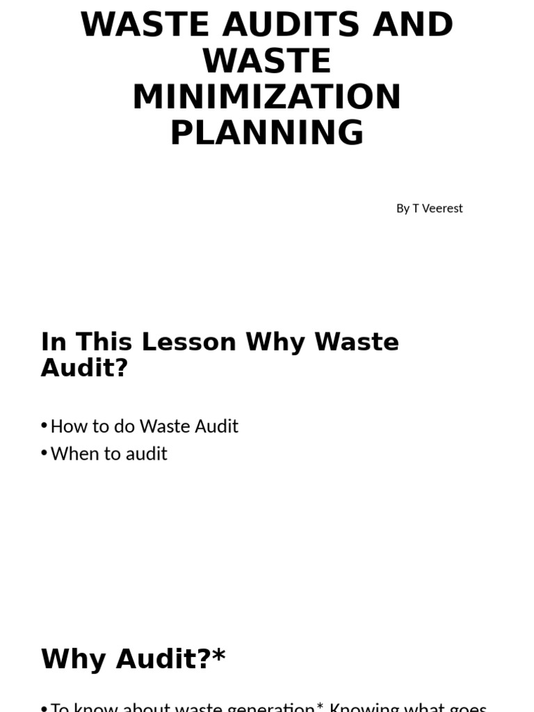 Waste Audits & Minimization Guide | PDF