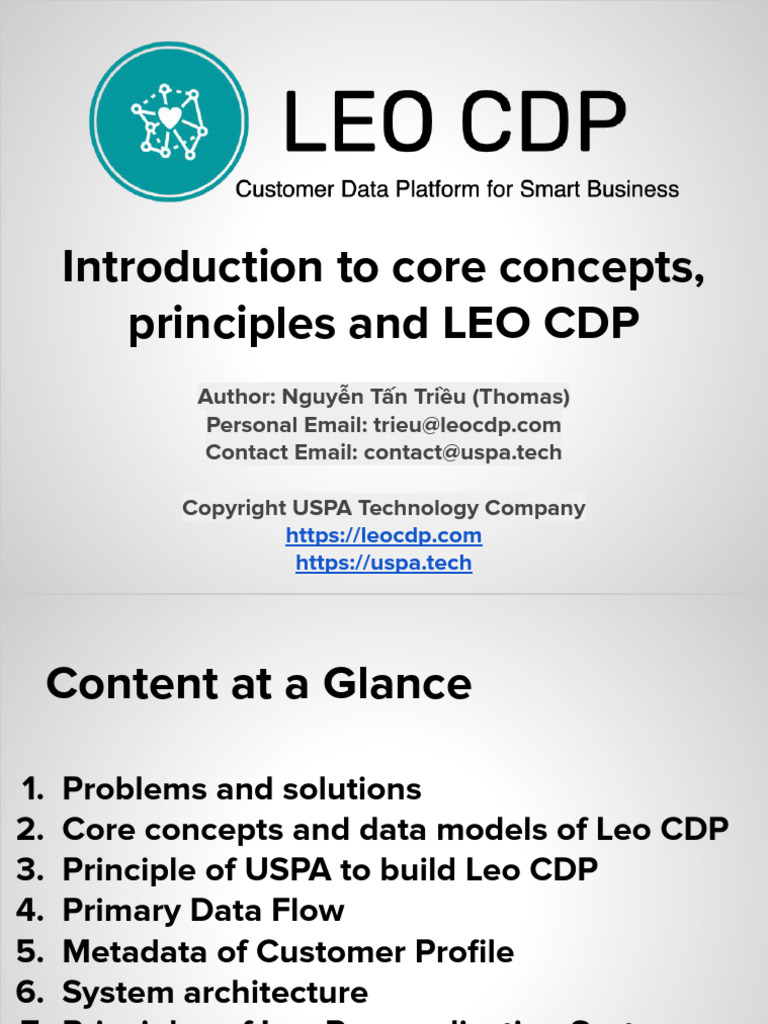 LEO CDP Version 1.0 Introduction | PDF | Customer Relationship Management | Cloud Computing