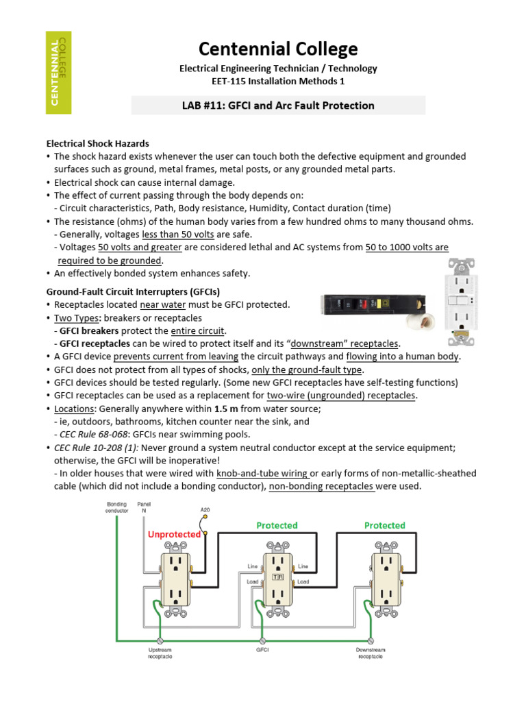 Lab 11 - GFCI & Arc Fault Protection | PDF | Manufactured Goods | Equipment